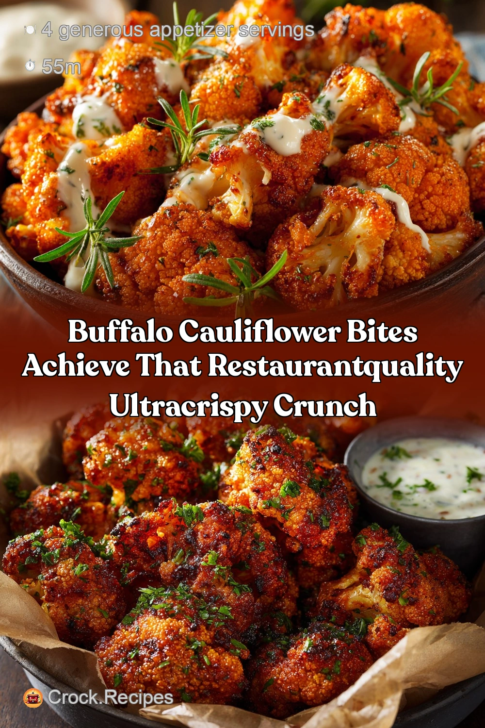 Buffalo Cauliflower Bites UltraCrispy Baked Vegan Wings…
