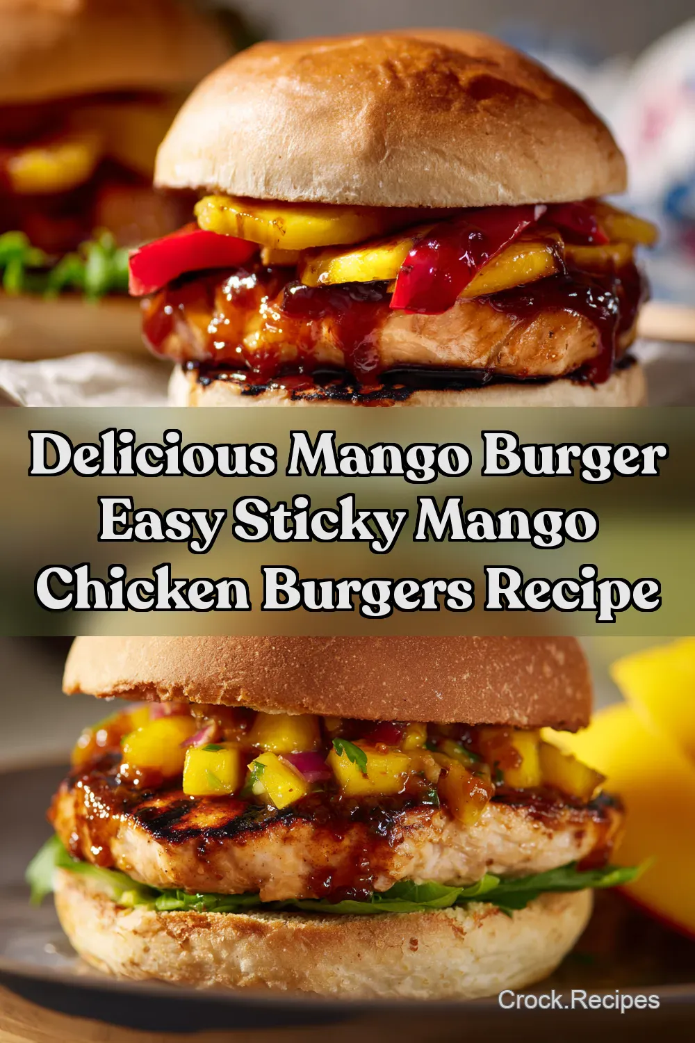 Sticky Mango Chicken Burger My BBQ Secret Mango - Crock…