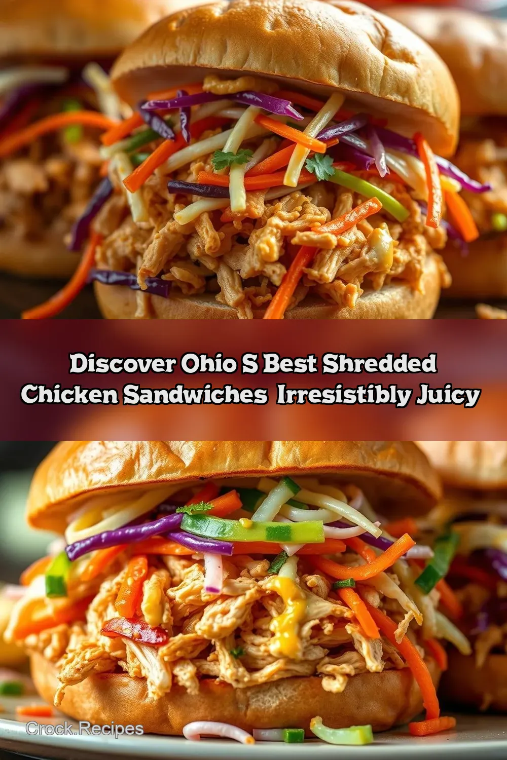 Easy Shredded Chicken Sandwiches with Tangy Slaw & Honey…