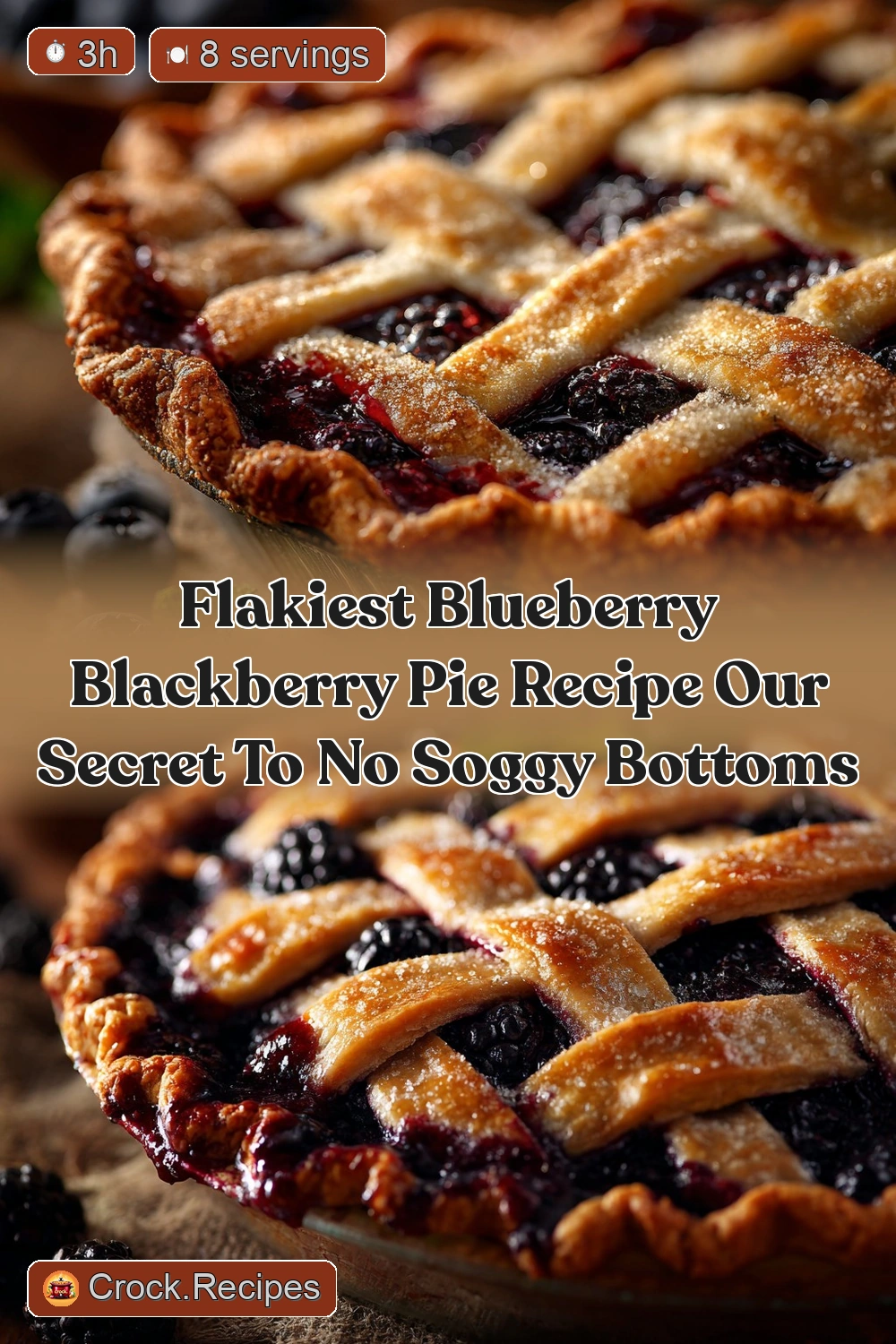 Traditional Blueberry Blackberry Pie Flaky AllButter Crust