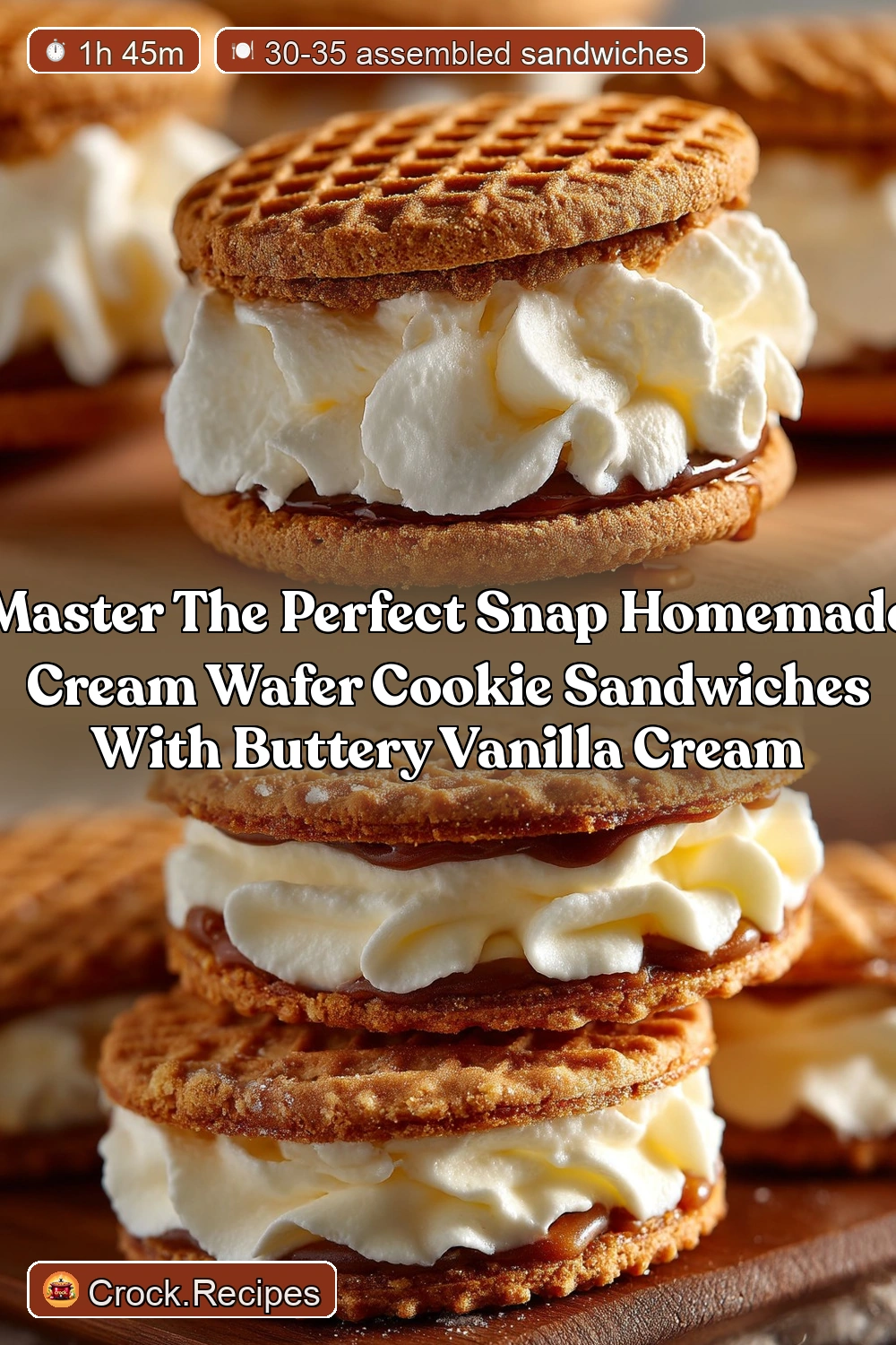 Classic Buttery Vanilla Cream Wafer Cookie Sandwiches Crisp…