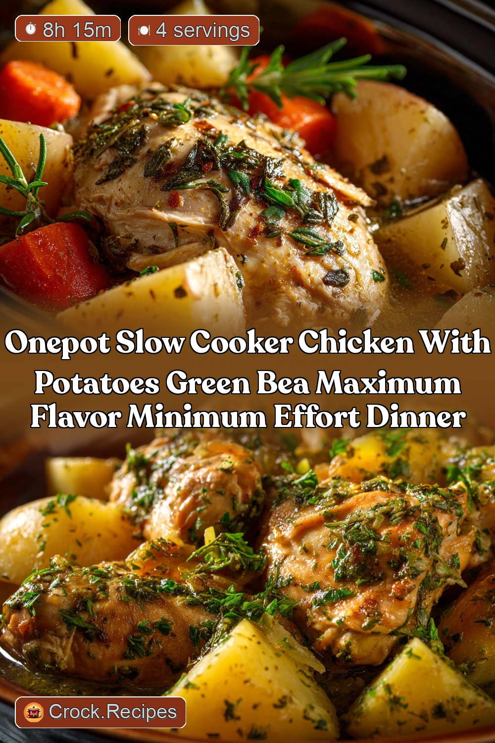 OnePot Slow Cooker Chicken with Potatoes Green Bea Easy…