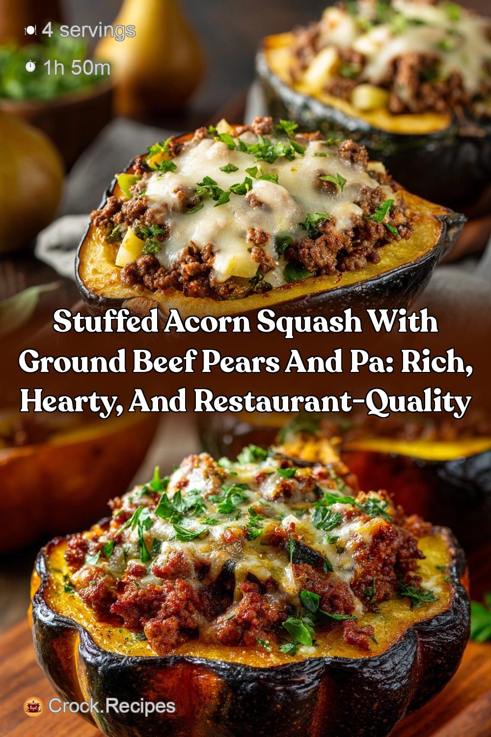 Stuffed Acorn Squash With Ground Beef Pears and Pa: Easy…