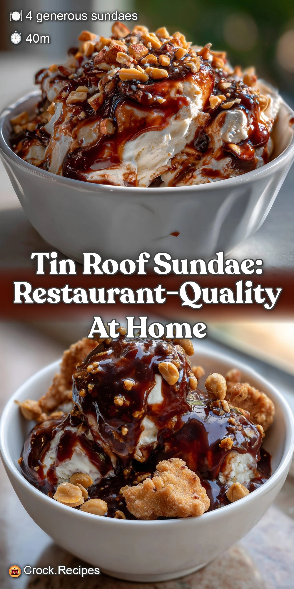 Tin Roof Sundae: Homemade Fudge Peanut Crunch - Crock…