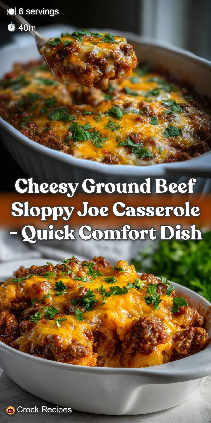 Cheesy Ground Beef Sloppy Joe Casserole: Ultra Savory