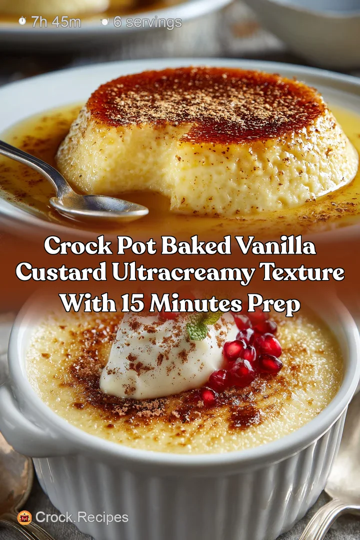 Crock Pot Baked Vanilla Custard Silky Creamy Effortless…