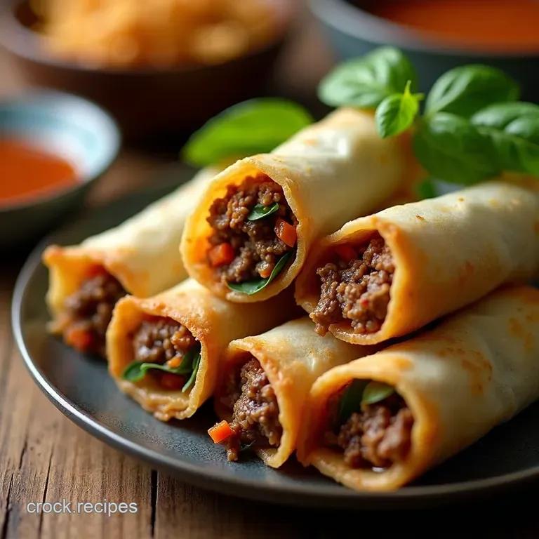 Thai Basil Beef Spring Rolls Crispy Easy Addictive - Crock…